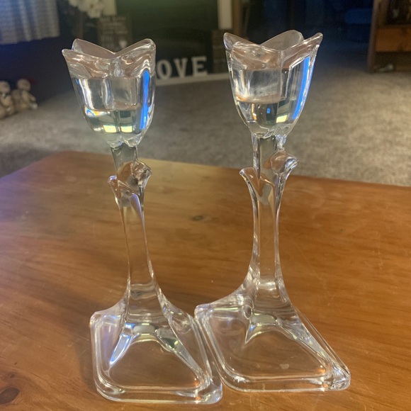 Toscany | Accents | 2 Toscany 24 Lead Crystal Clear Taper Flower Tulip ...